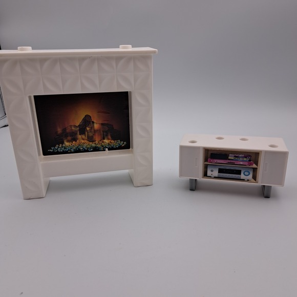 Mattel | Toys | 28 Mattel Barbie Dream House 360 Fireplace Tv Stand ...